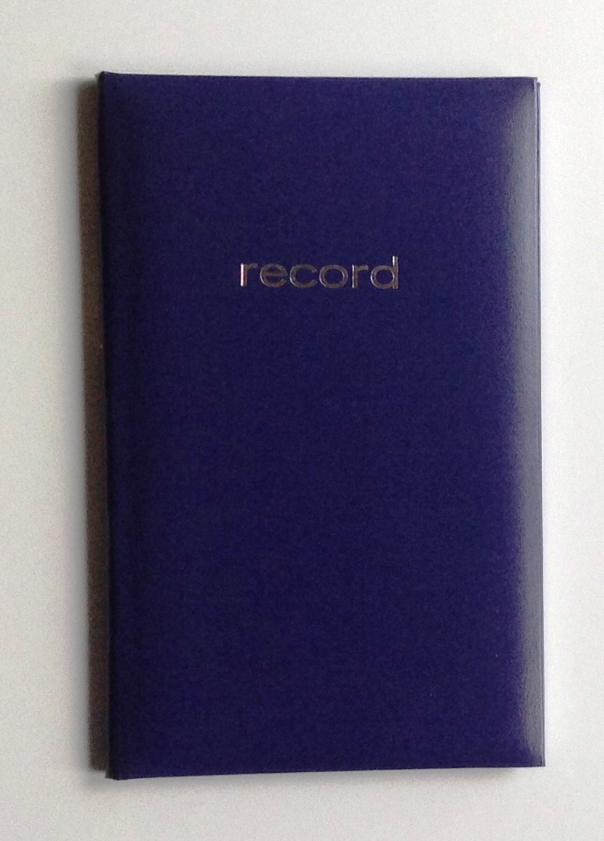 Mead Record Book, 9-9/16" x 6-1/8", 160 Ruled Pages with Blue Vinyl ...