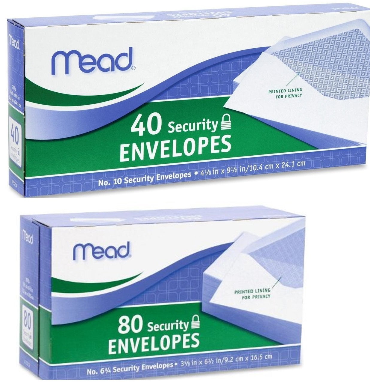 Mead Security Envelopes, Number 10, Printed Privacy Lining, 4-1/8 x 9-1 ...
