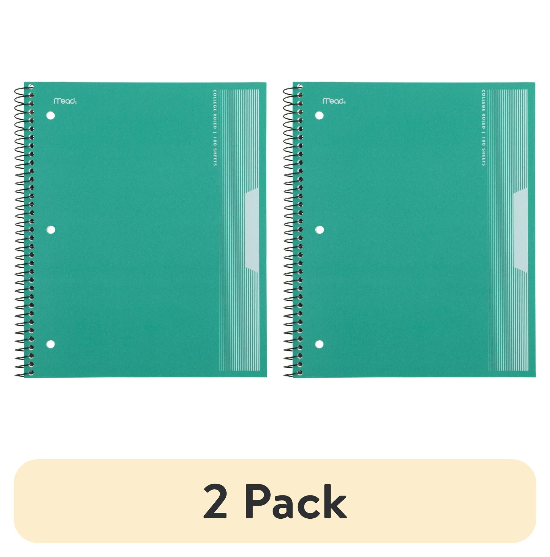 (2 pack) Mead Spiral Notebook, 1 Subject, College Ruled, 8 1/2" x 11 ...