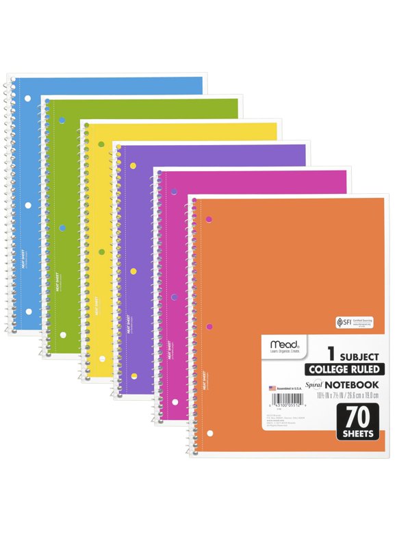 1-Subject Spiral Notebooks in Spiral Notebooks - Walmart.com