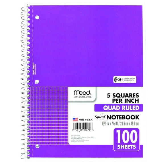 Graph Paper Spiral Notebook