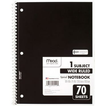 Mead 1-Subject Spiral Notebook [College Ruled]: 7-1/2 in. x 10-1/2 in ...