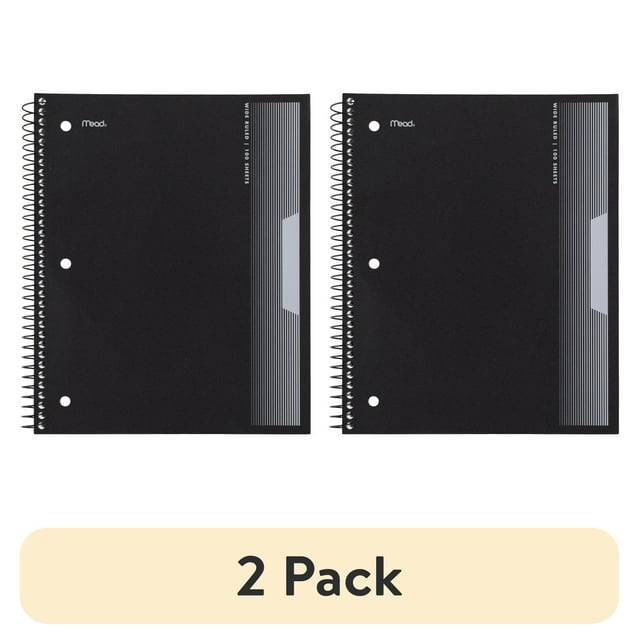 (2 pack) Mead Spiral Notebook, 1 Subject, Wide Ruled, 8 1/2" x 11 ...