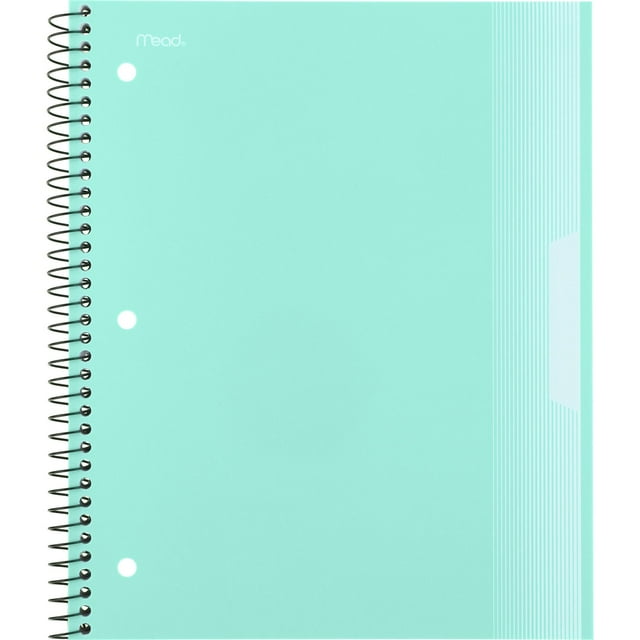 Mead Spiral Notebook, 1 Subject, Wide Ruled, Plastic Cover, 8" x 10.5 ...