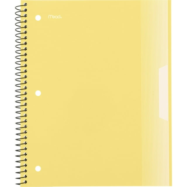 Mead Spiral Notebook, 1 Subject, Wide Ruled, Plastic Cover, 8" x 10.5 ...