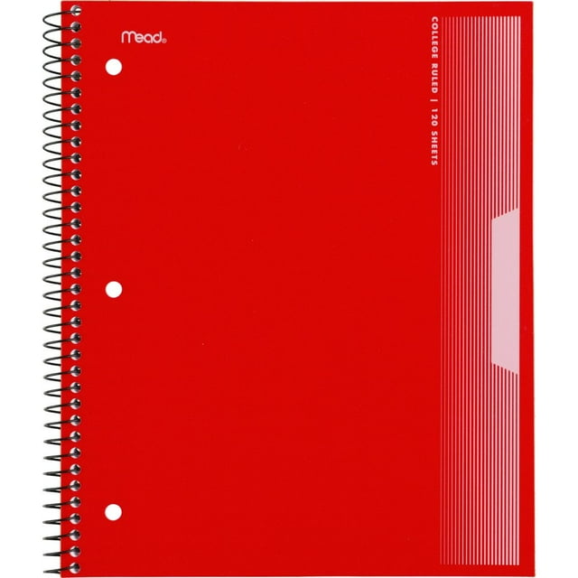 Mead Spiral Notebook, 3 Subject, College Ruled, 8 1/2 Mead Spiral Notebook, 3 Subject, College Ruled, 8 1/2