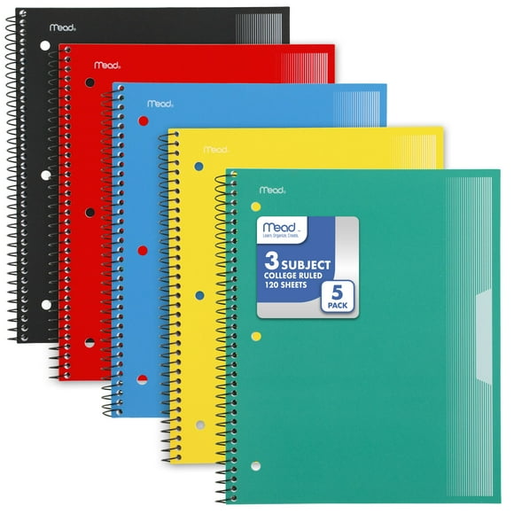 3-Subject Spiral Notebooks in Spiral Notebooks - Walmart.com
