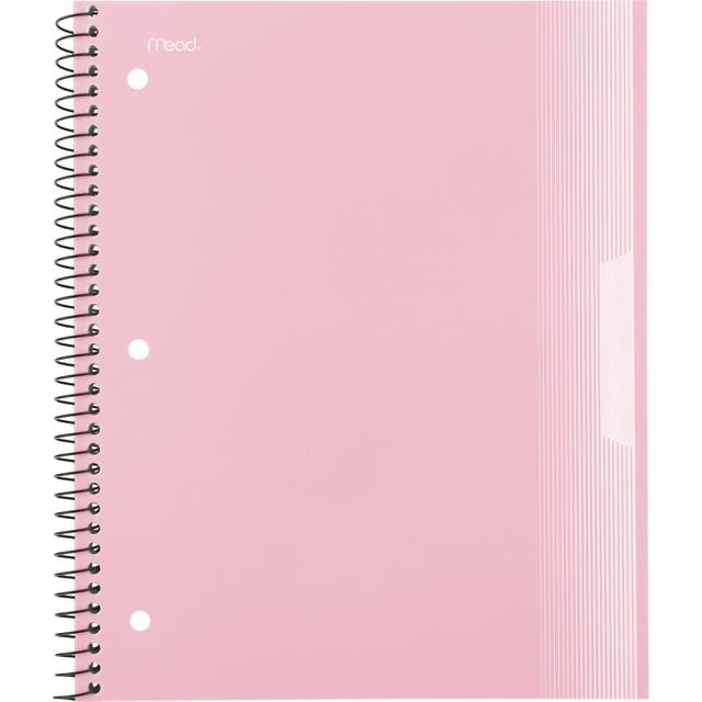 Mead Spiral Notebook, 3 Subject, College Ruled, Plastic Cover, 8.5" x ...