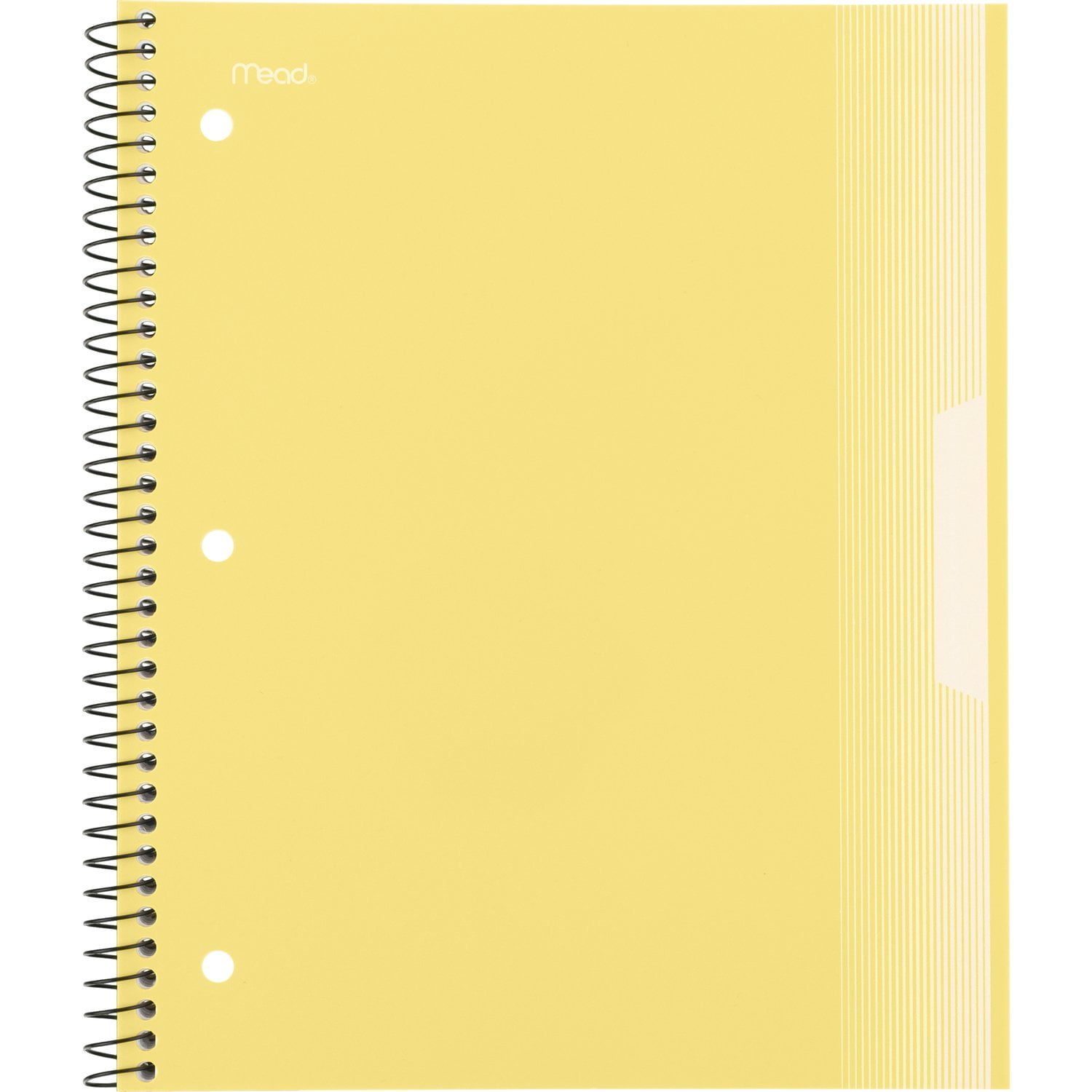 Mead Spiral Notebook, 3 Subject, College Ruled, Plastic Cover, 8.5" x ...