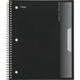 Mead Spiral Notebook, 3 Subject, Wide Ruled, 8 1/2" x 11", Black ...