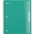 Mead Spiral Notebook, 3 Subject, Wide Ruled, 8 1/2" x 11", Green ...