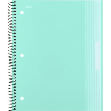 Mintra Durable Spiral Notebook - 5-subject, Wide Ruled, 1 Pack (Sage ...