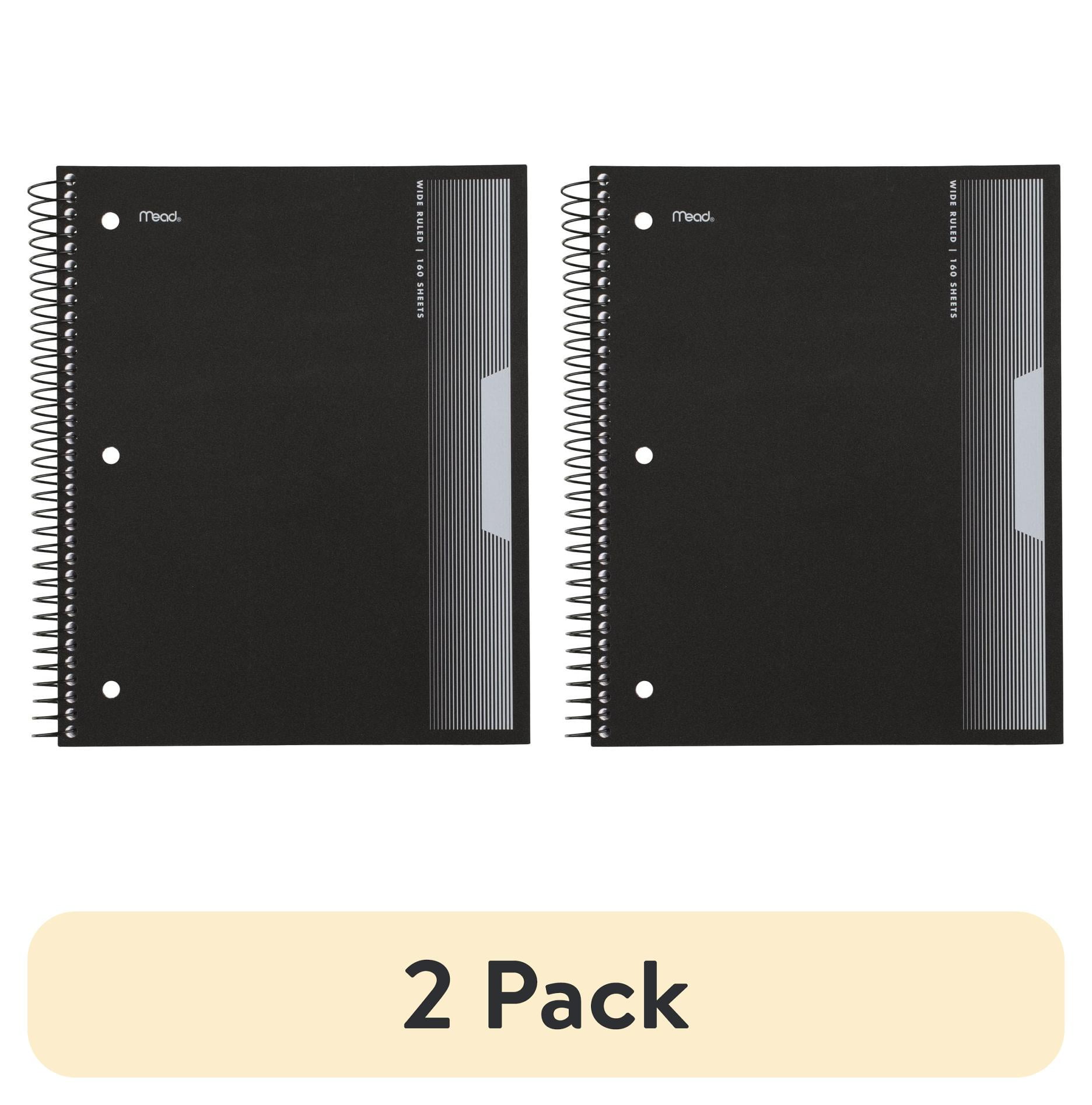 (2 pack) Mead Spiral Notebook, 5 Subject, Wide Ruled, 8 1/2" x 11 ...