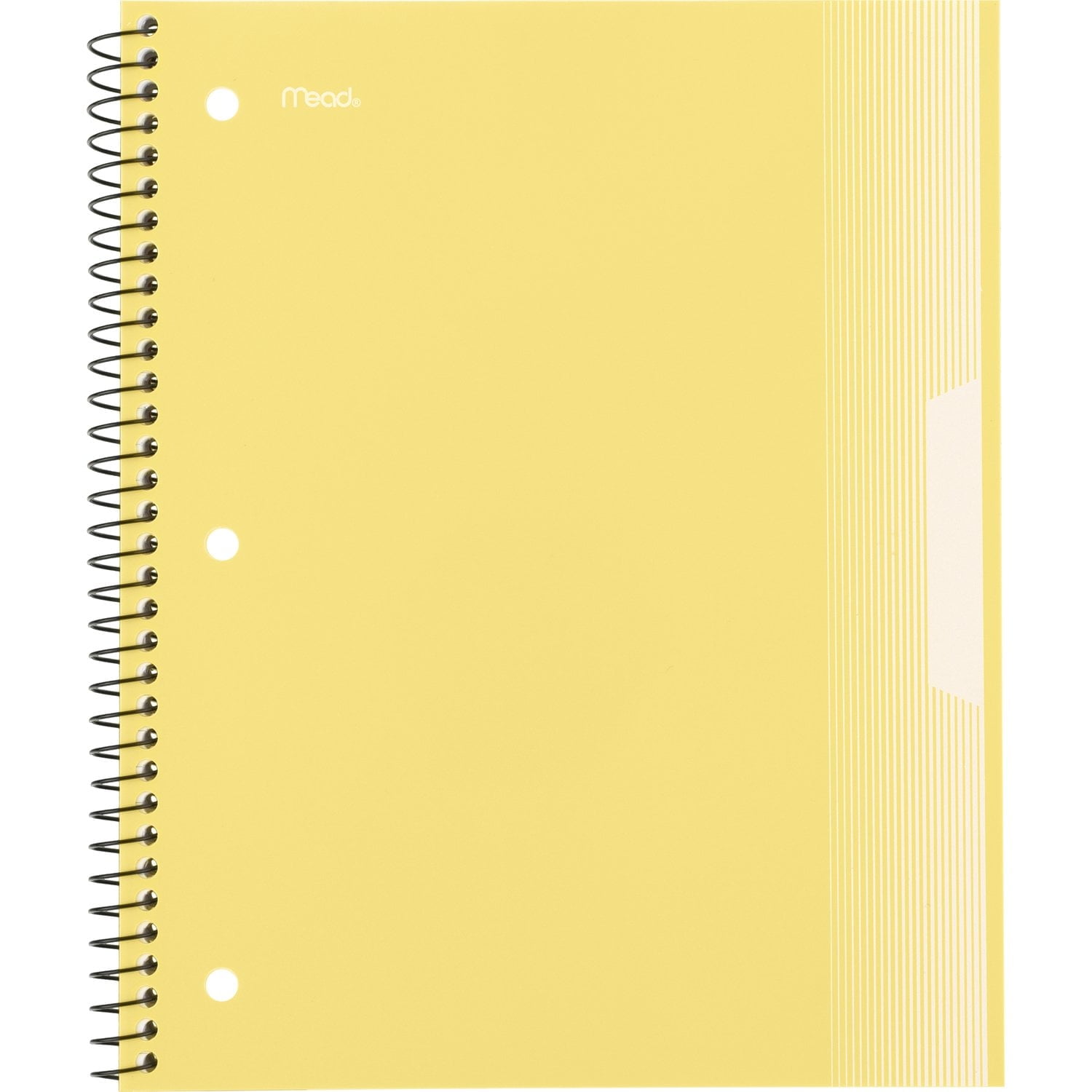 Mead Spiral Notebook, 5 Subject, Wide Ruled, 8 1/2" x 11", Yellow ...