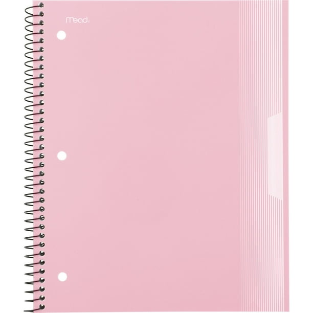 Mead Spiral Notebook, 5 Subject, Wide Ruled, Plastic Cover, 8" x 10.5 ...