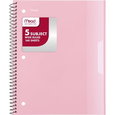 Mead 1 Subject Wide Ruled Notebook, 8" x 10.5", Pastel Green, Poly ...