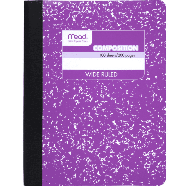 Mead Composition Book [Wide Ruled]: 7-1/2 in. x 9-3/4 in. (Purple) 1 ...