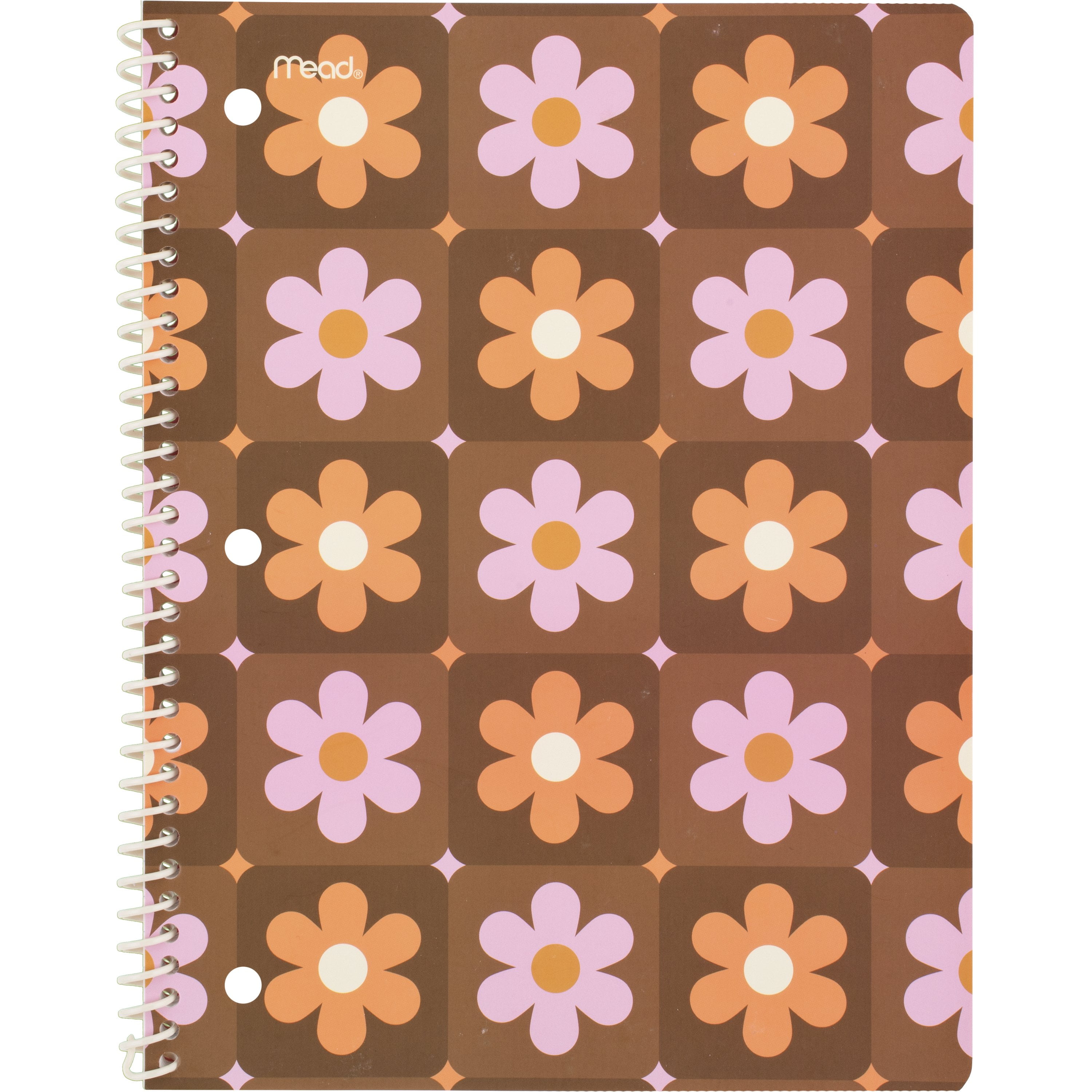 Mead Wallflower 1 Subject Wide Ruled Notebook, 7.5" x 10.5", Daisy Dot ...
