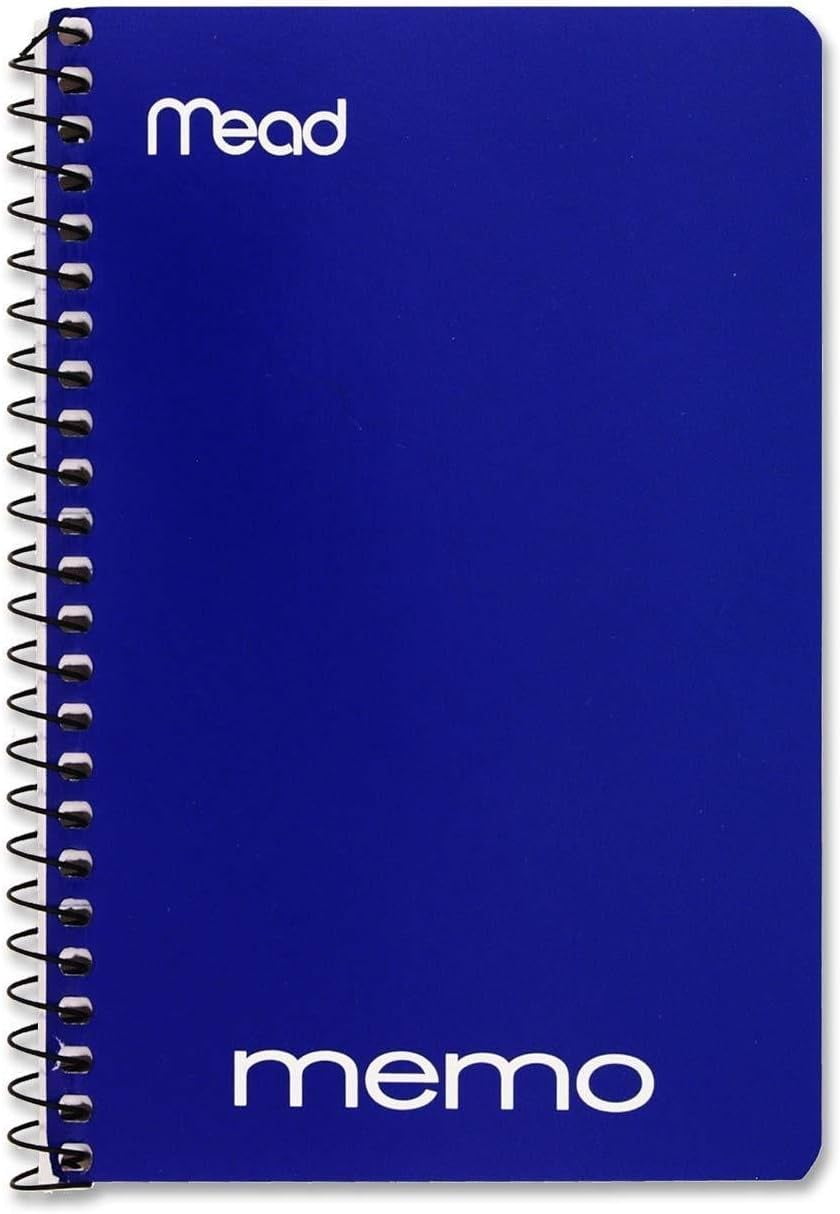 Mead Wirebound Memo Book, 6" x 4", College Ruled, 40 Sheets (assorted ...