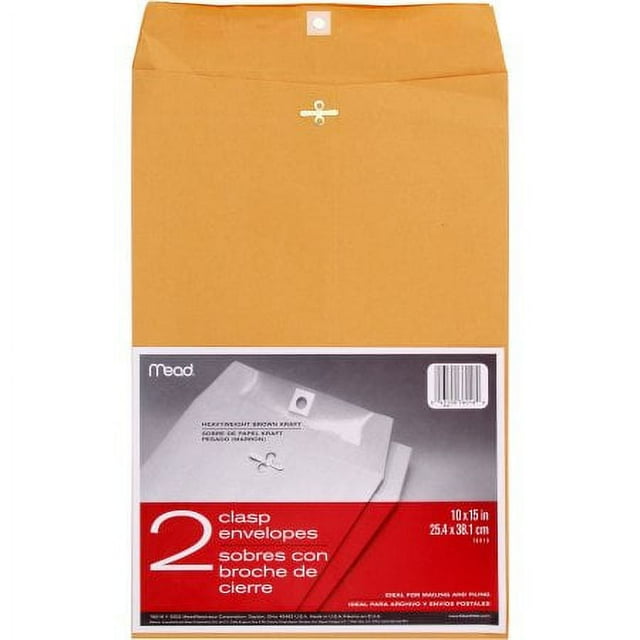 MeadWestvaco 10" X 15" Heavyweight Kraft Clasp Envelopes 2 C - Walmart.com