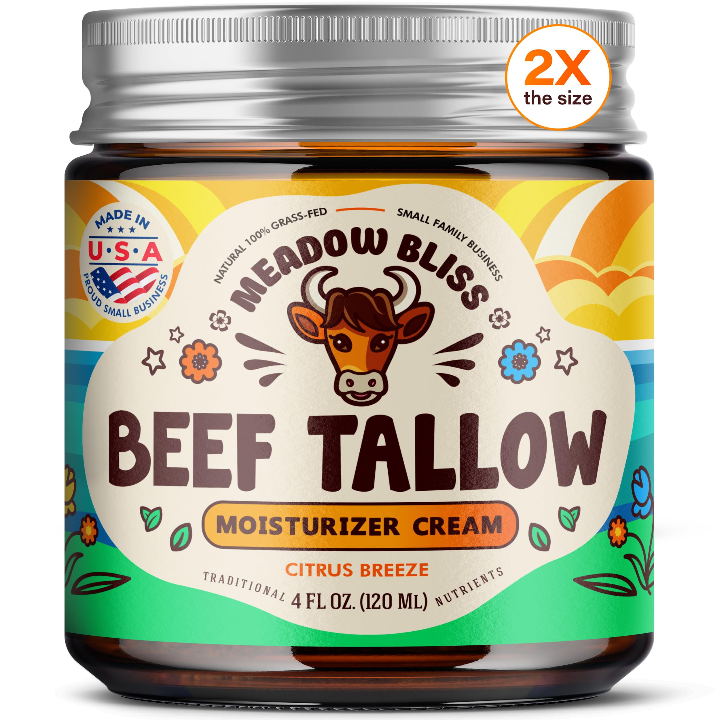Meadow Bliss Beef Tallow for Skin - Moisturizer Cream - Fed - Whipped Beef Tallow - Organic ...