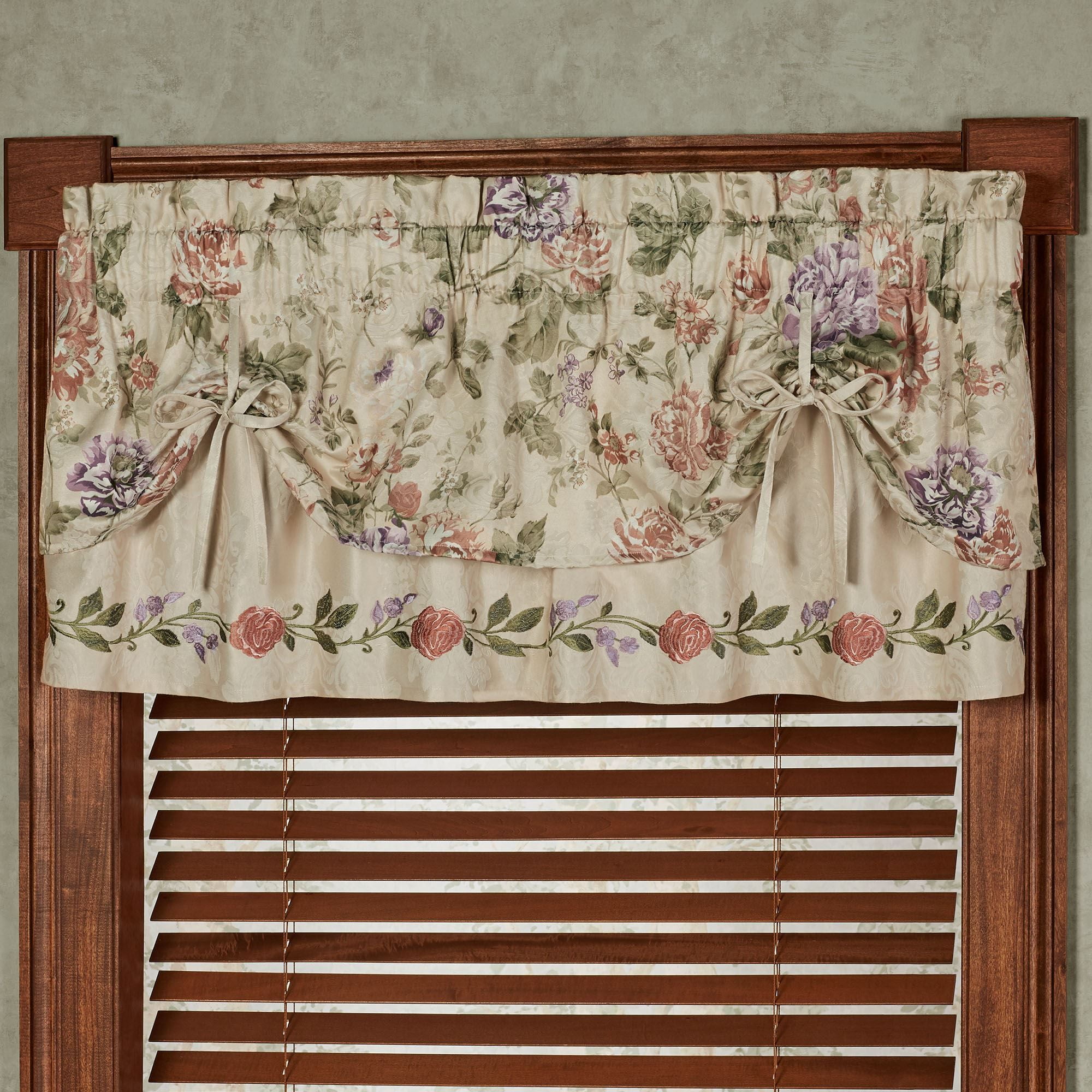 Meadow Collection - Floral Tie-up Valance - Champagne - Victorian Style ...