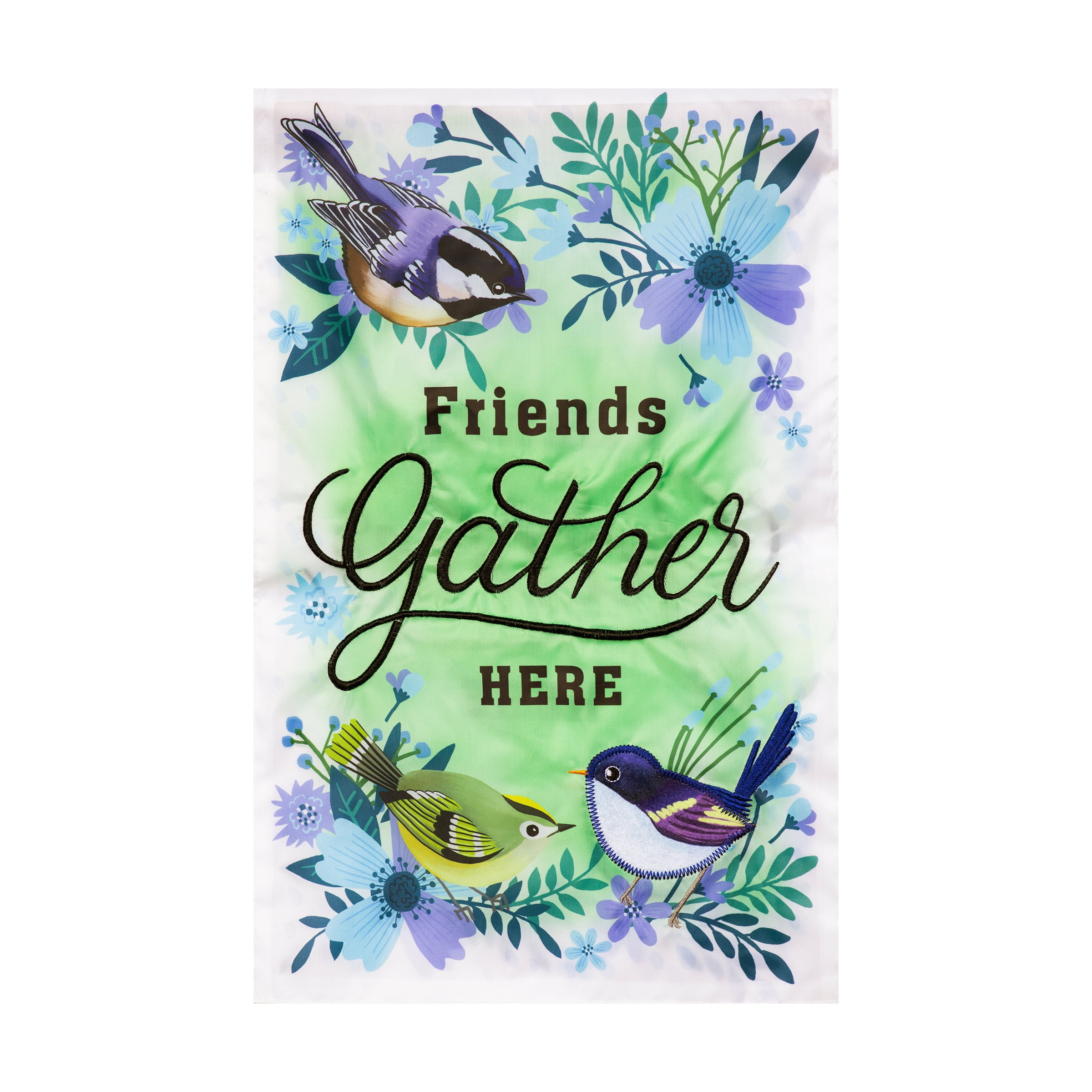 Meadow Creek 11.5" x 18" Friends Gather Here Outdoor Yard Flag ...