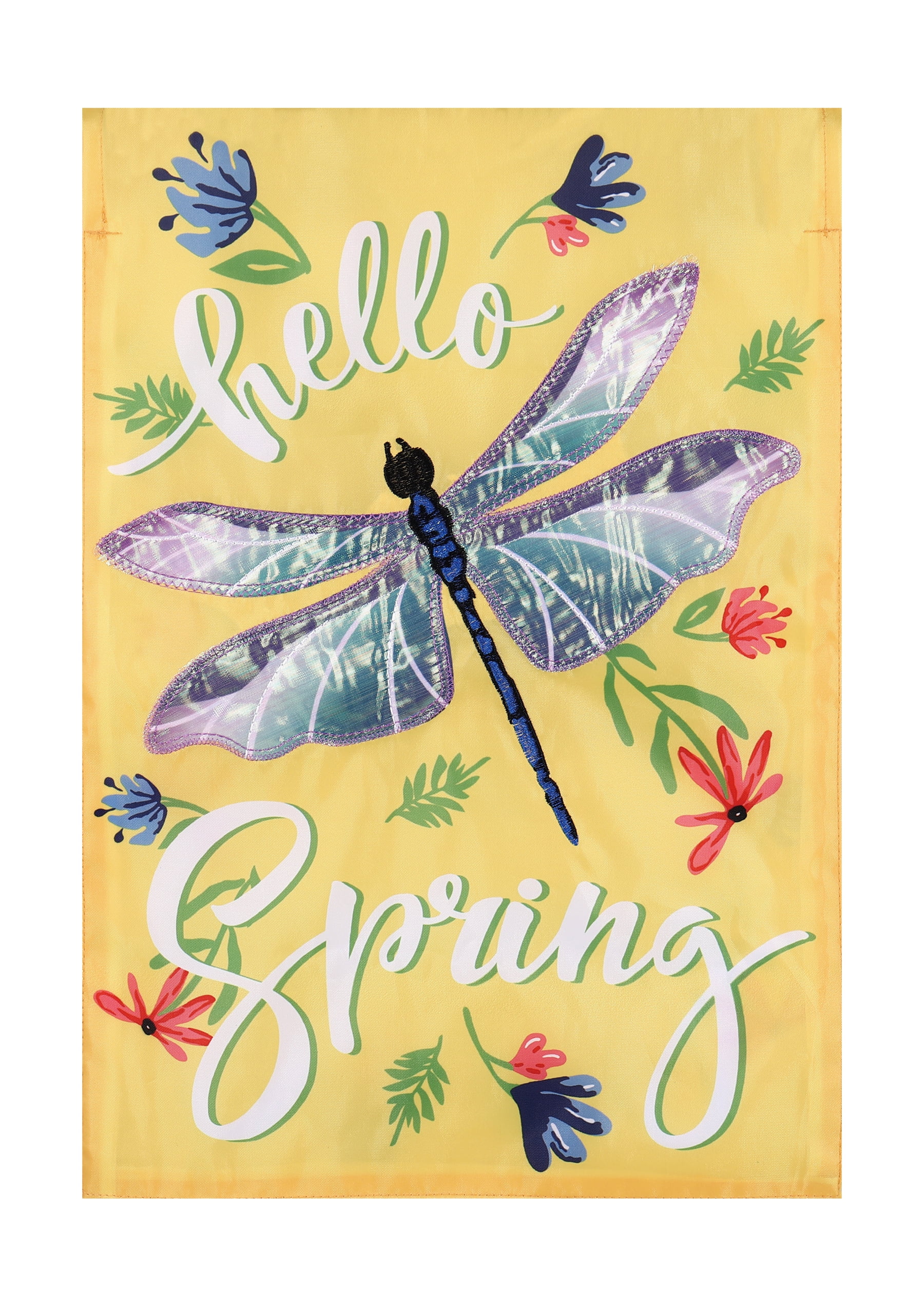 Meadow Creek 2023 Spring, Dragonfly Hello Spring Garden Flag, Assembled ...