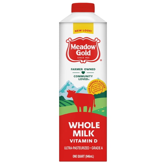 Meadow Gold Ultra-Pasteurized Whole Milk Quart - Walmart.com