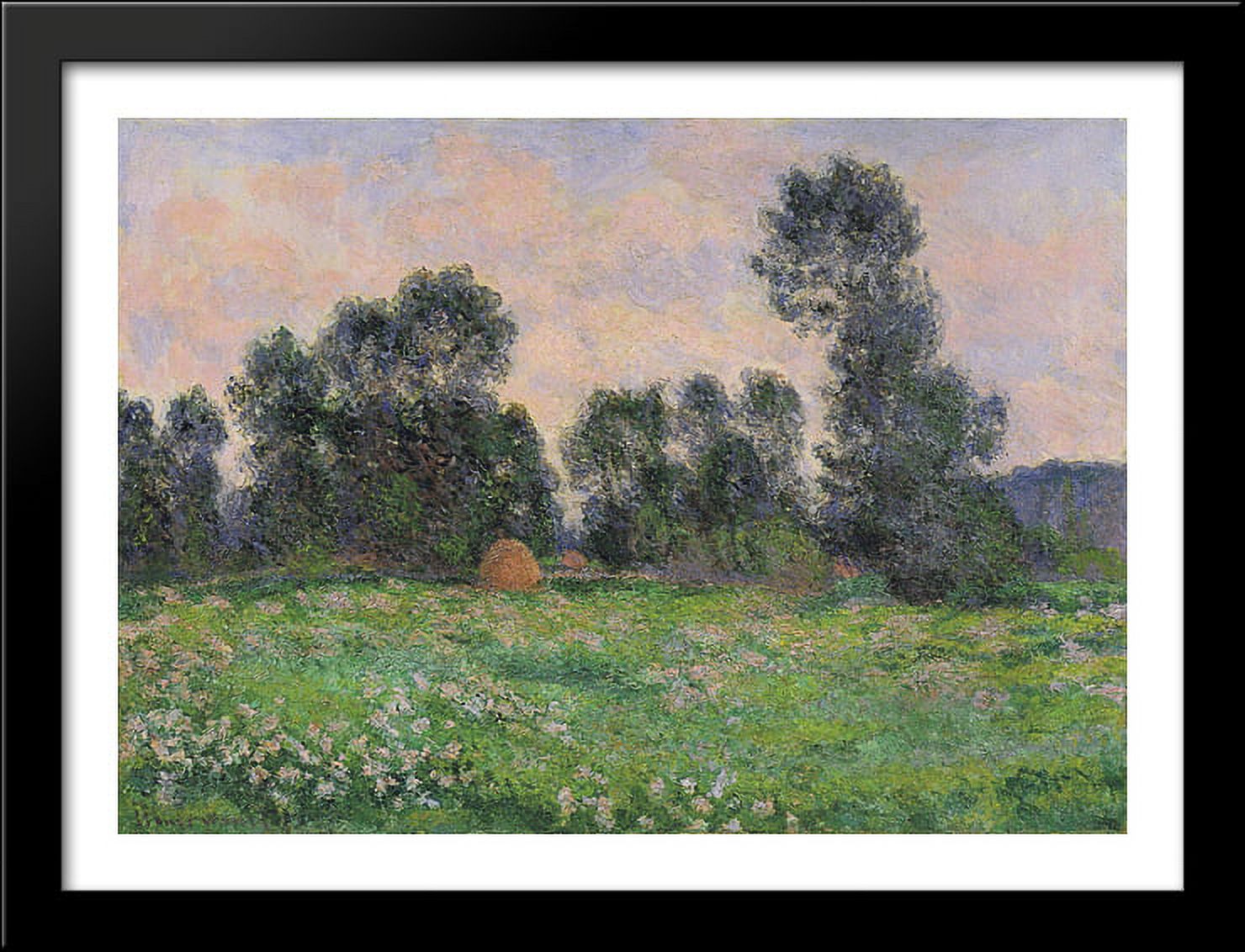 Meadow in Giverny 38x28 Large Black Wood Framed Print Art by Claude ...