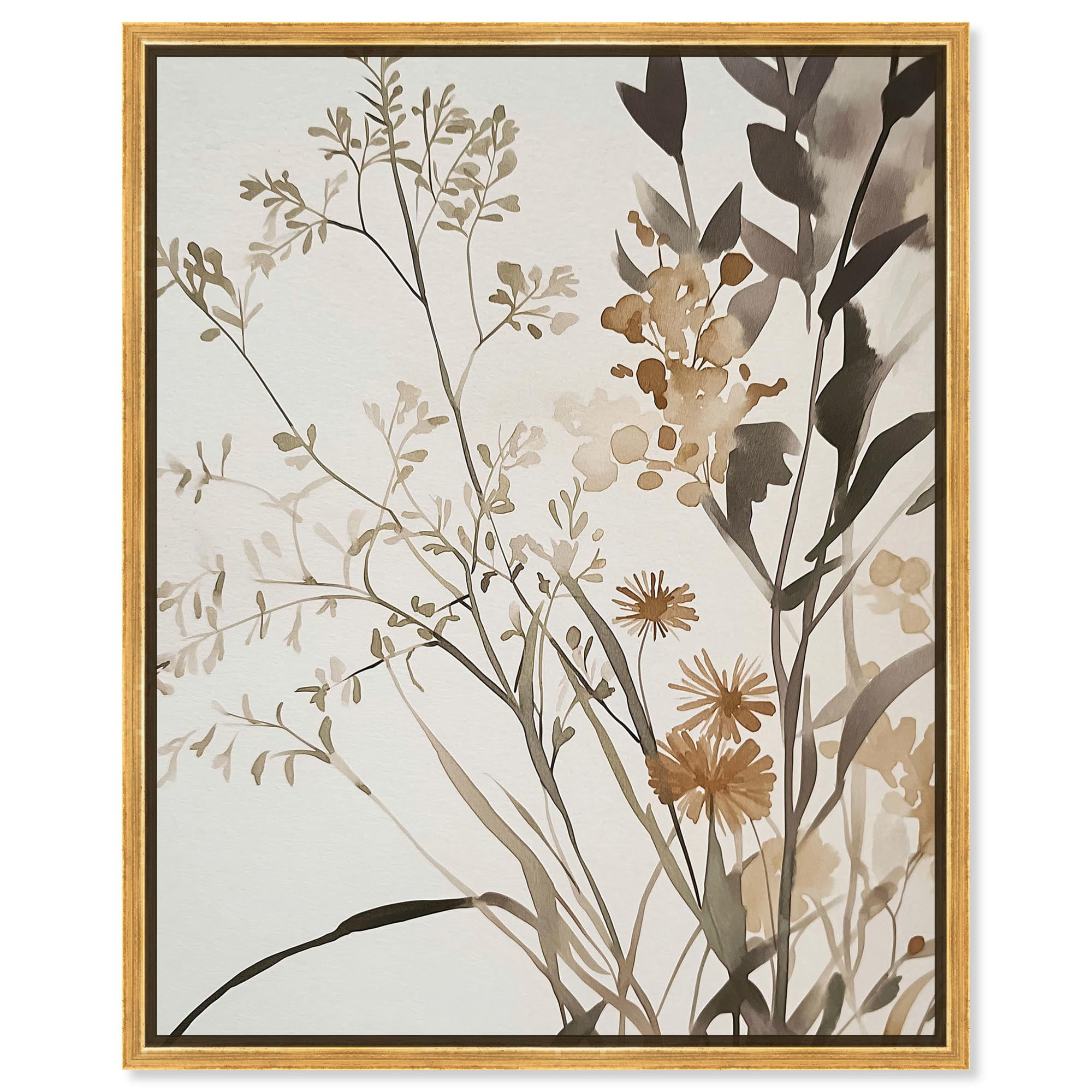 Meadow's Murmur I Canvas Delicate Floral Art by Art Remedy, Gold Frame ...