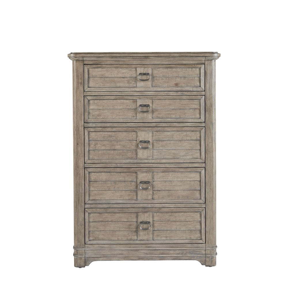Meadowbrook Beige Antique Sand Wood 5-drawer Farmhouse Style Chest ...