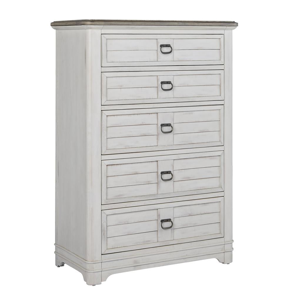 Meadowbrook White-Washed Wood Farmhouse Style 5-drawer Chest - Walmart.com