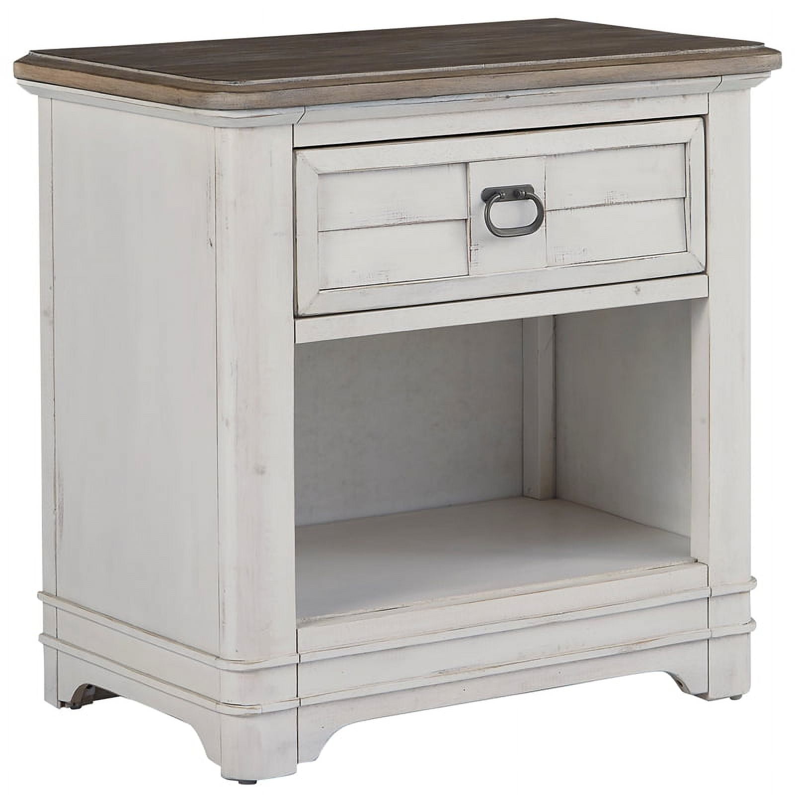 Meadowbrook White-Washed Wood Farmhouse Style Storage Nightstand ...