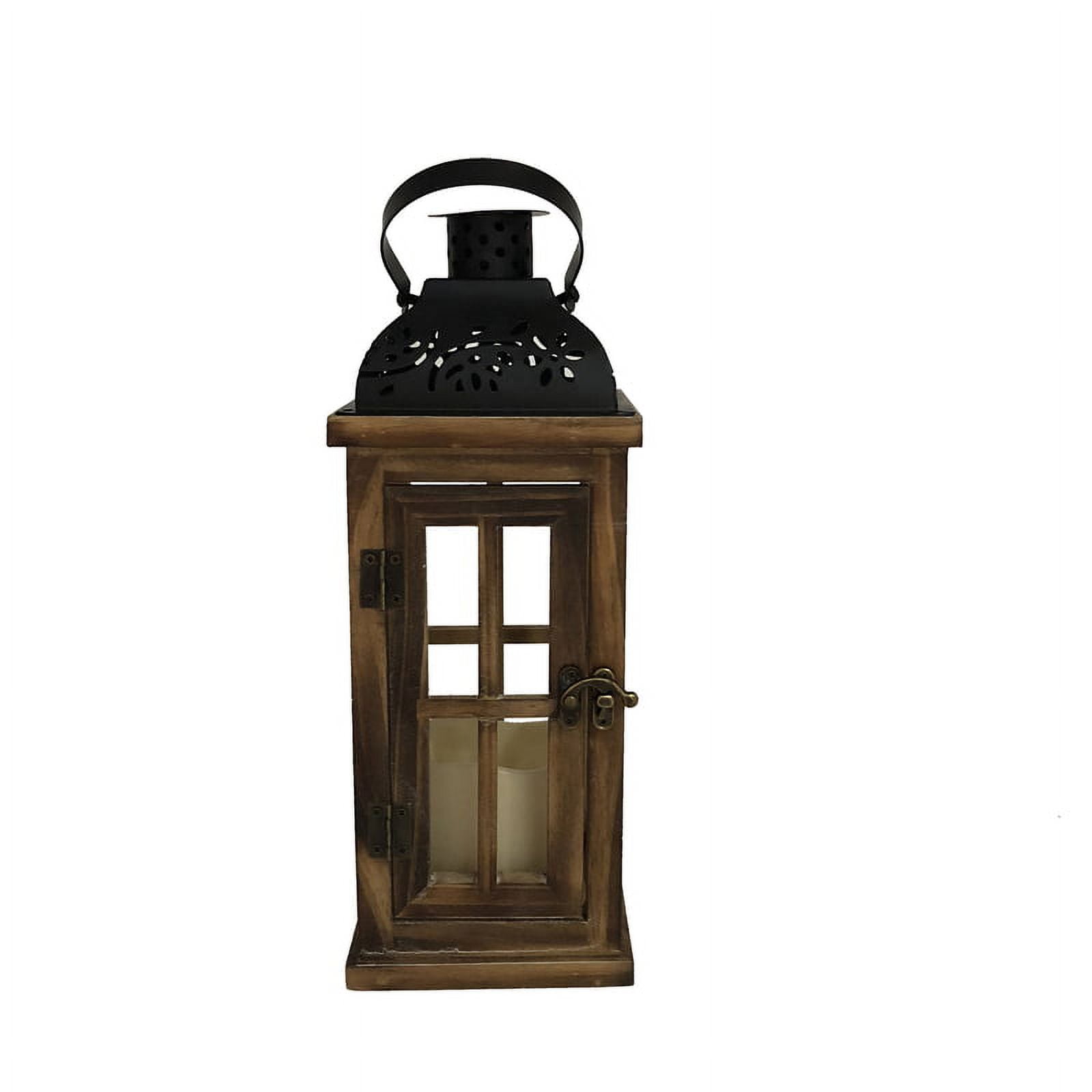 Meadowcreek ZAC84G2761S Decorative LED Lantern, Black/Brown - Walmart.com