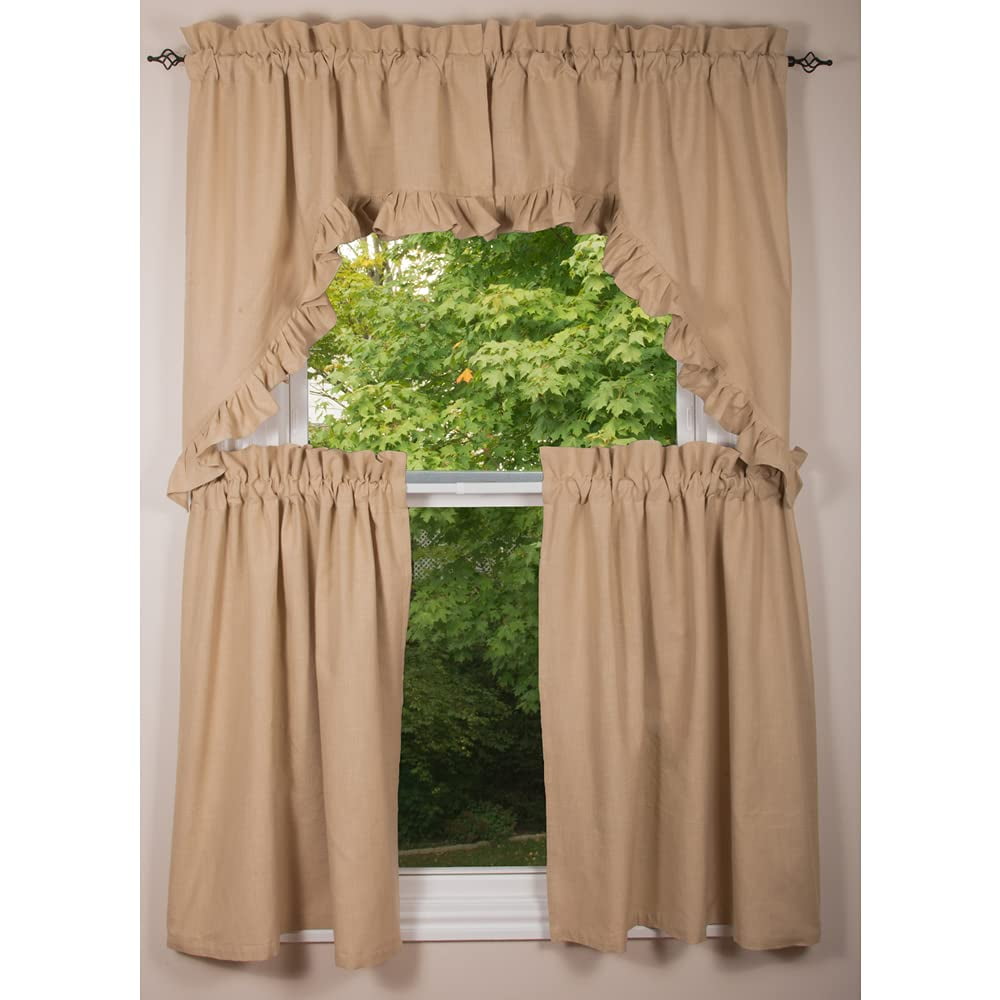 Meadowpark Wheat Ruffle Edge 72"x 36" Cotton Swag by Raghu - Walmart.com