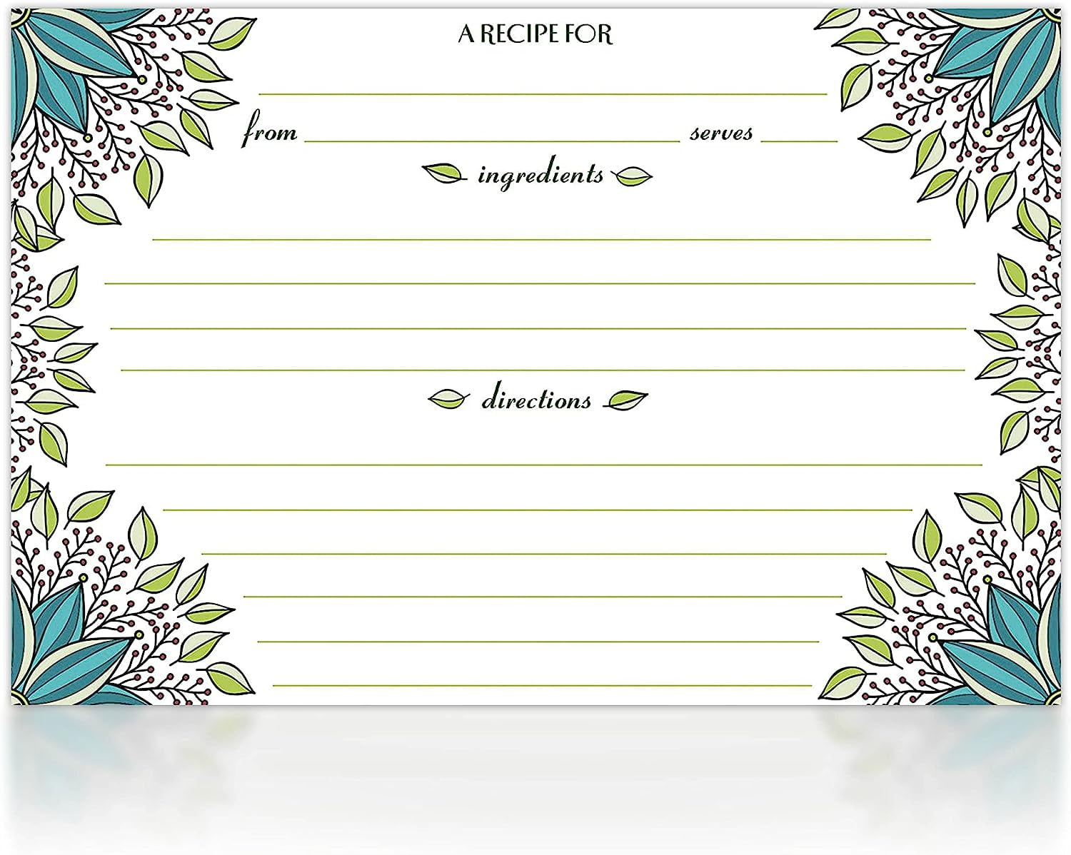Meadowsweet Kitchens 40 Count Recipe Card Set - New Leaves - Walmart.com