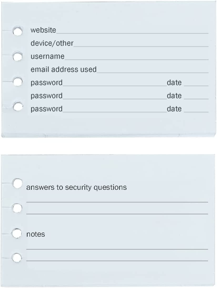 Meadowsweet Kitchens Internet Password Book Refill Pages - Walmart.com