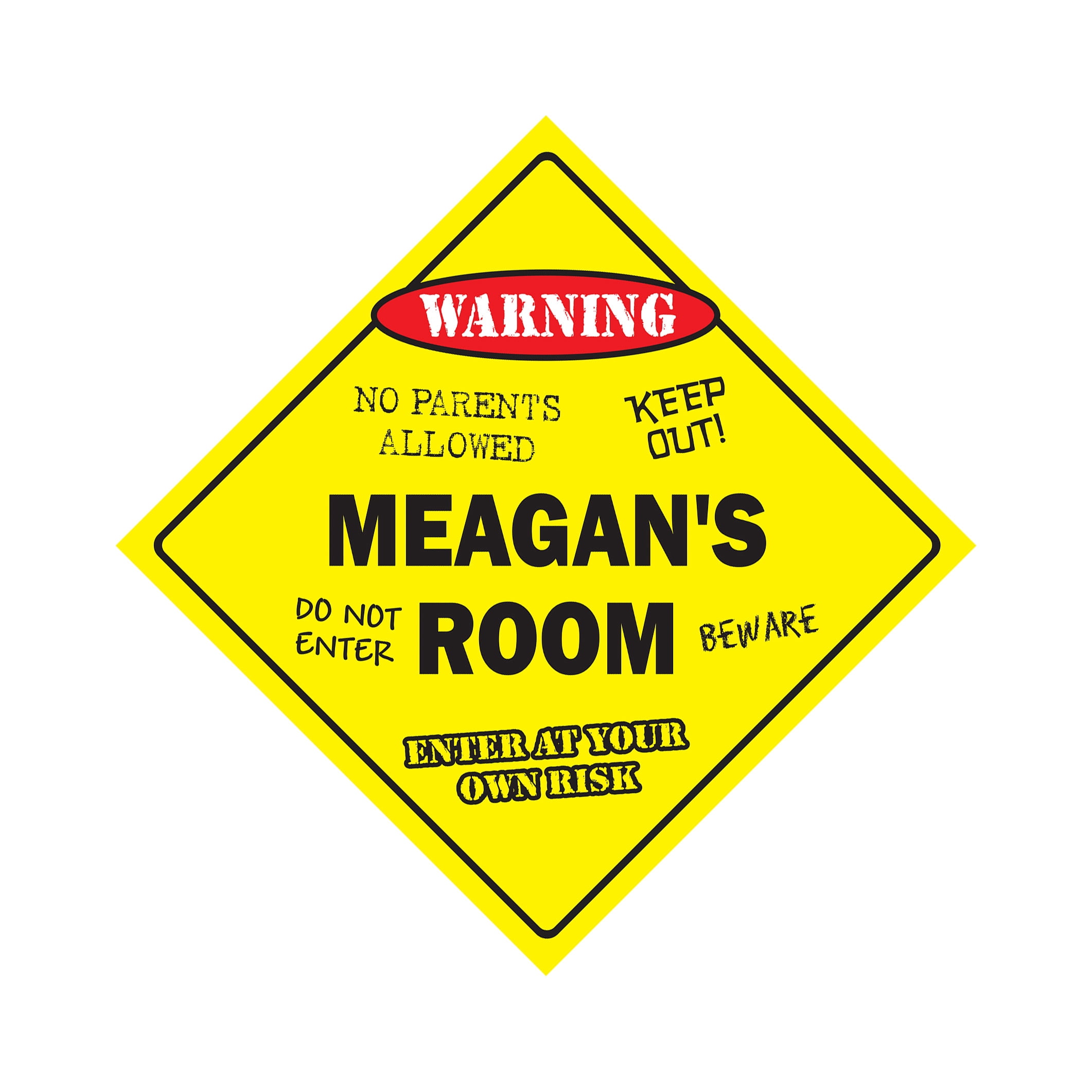 Meagan's Room Sign Crossing Zone Xing | Indoor/Outdoor | 17" Tall kids ...