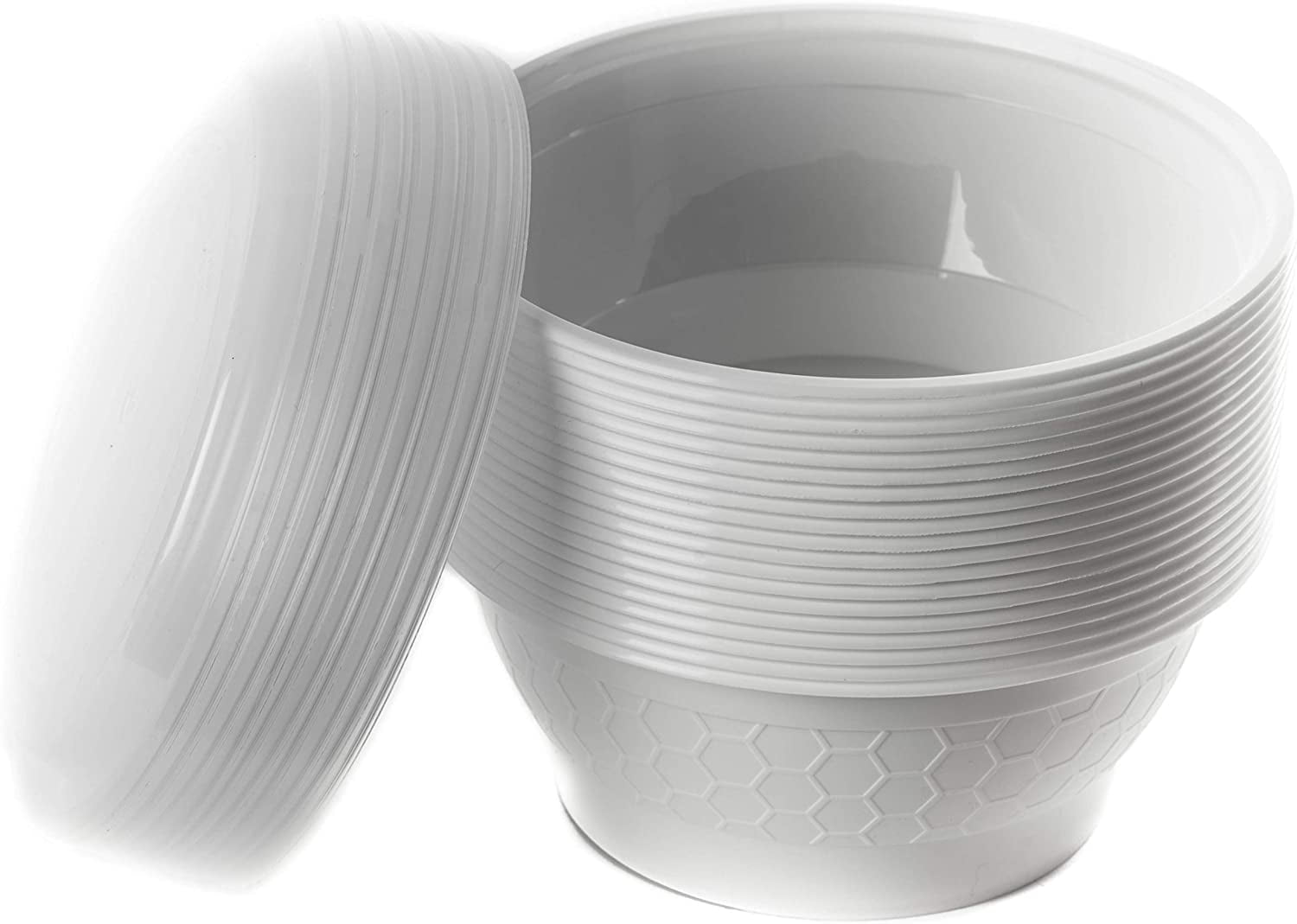 Meal Containers [100 Pack] White Round Bowls with Lids, Food Storage ...