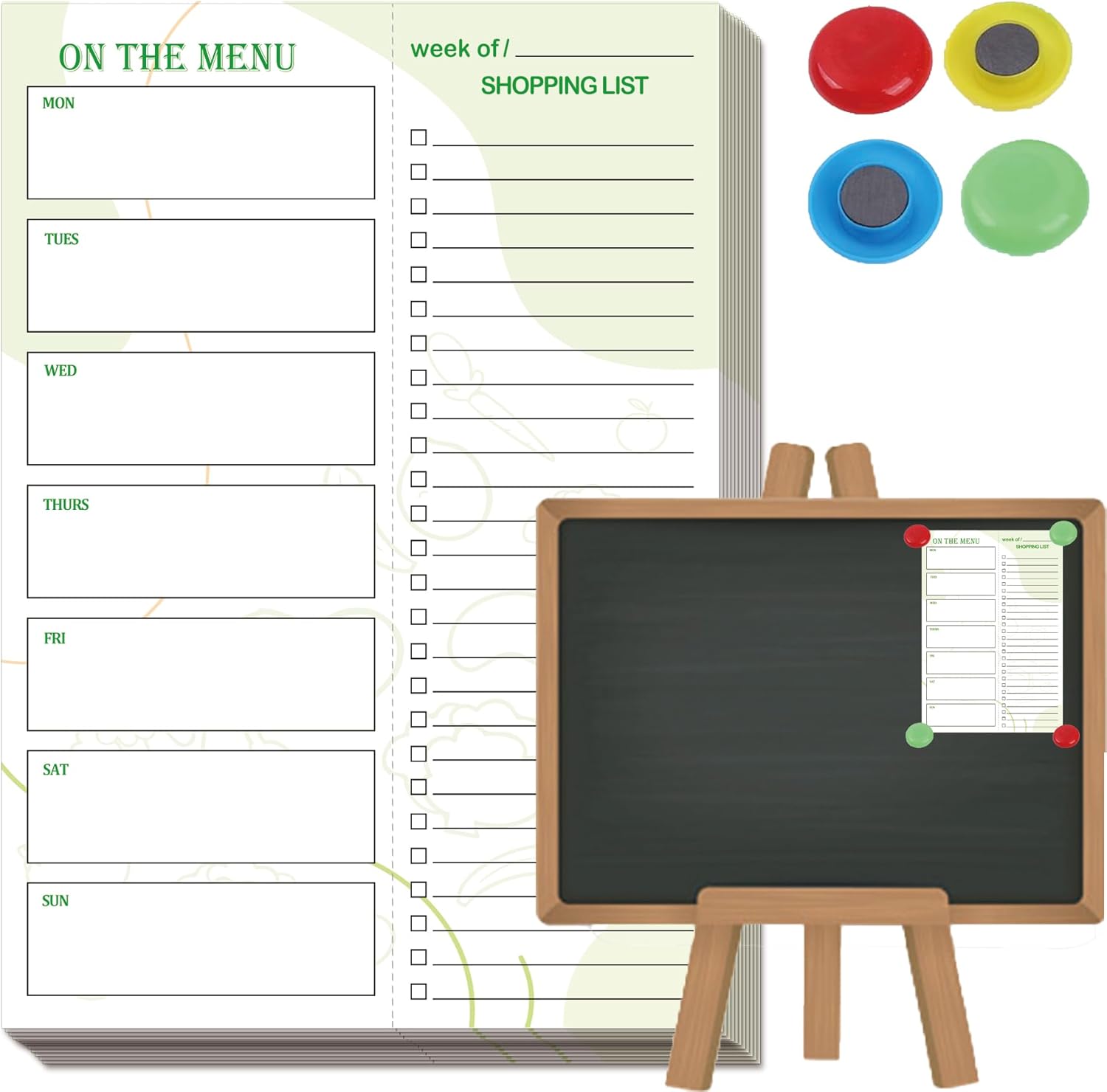 Meal Planner and Grocery List Notepad 7x10 inch Weekly Meal Planning ...