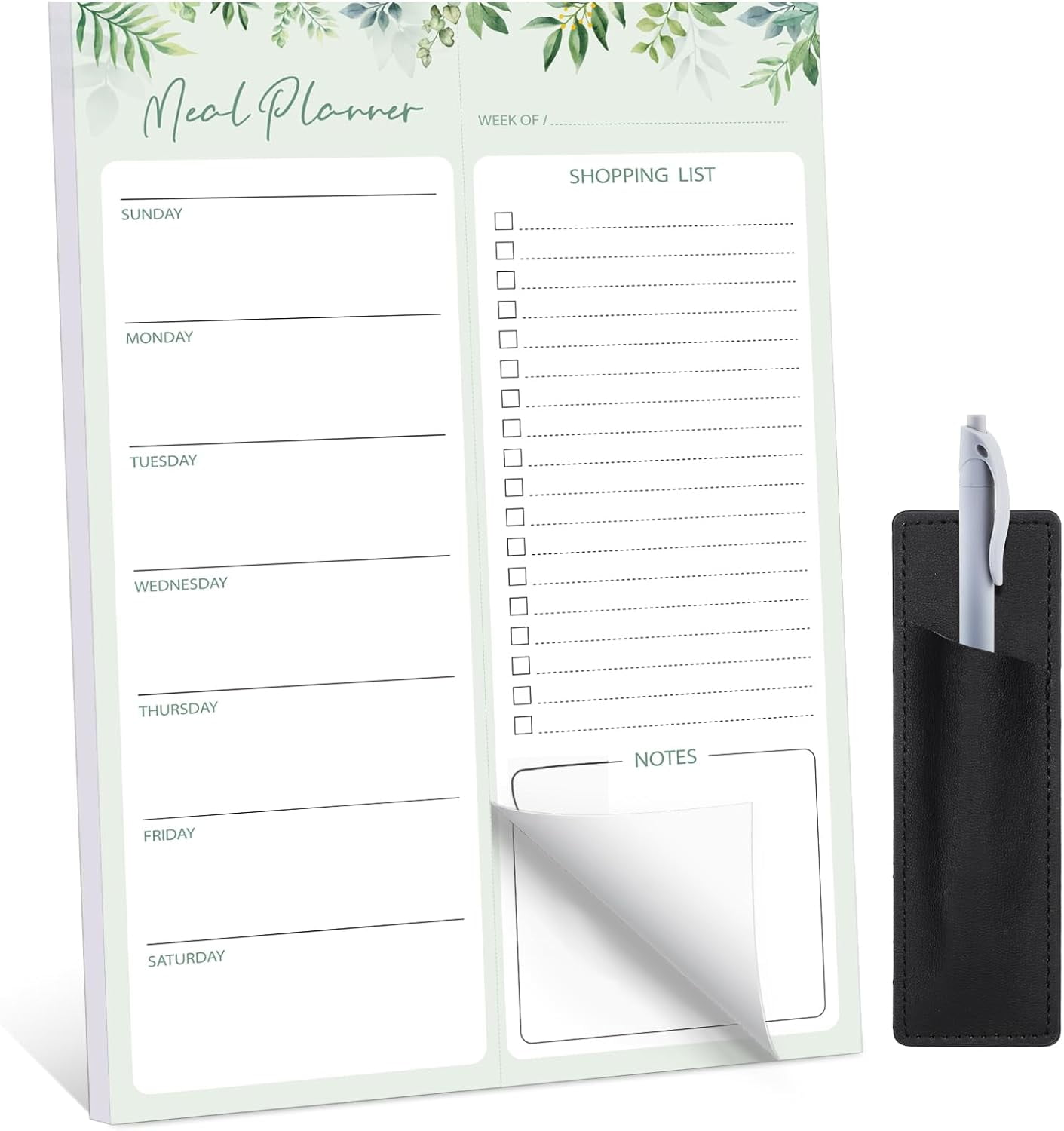 Meal Planner for fridge with Pen Holder, 60 Sheets 7x10'' Magnetic Meal ...