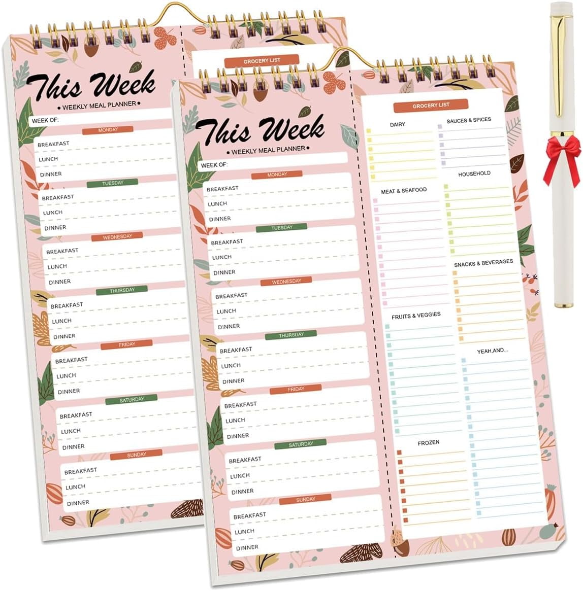 Meal Planning Pad and Grocery List Notepad Weekly Wall-Mounted Food ...