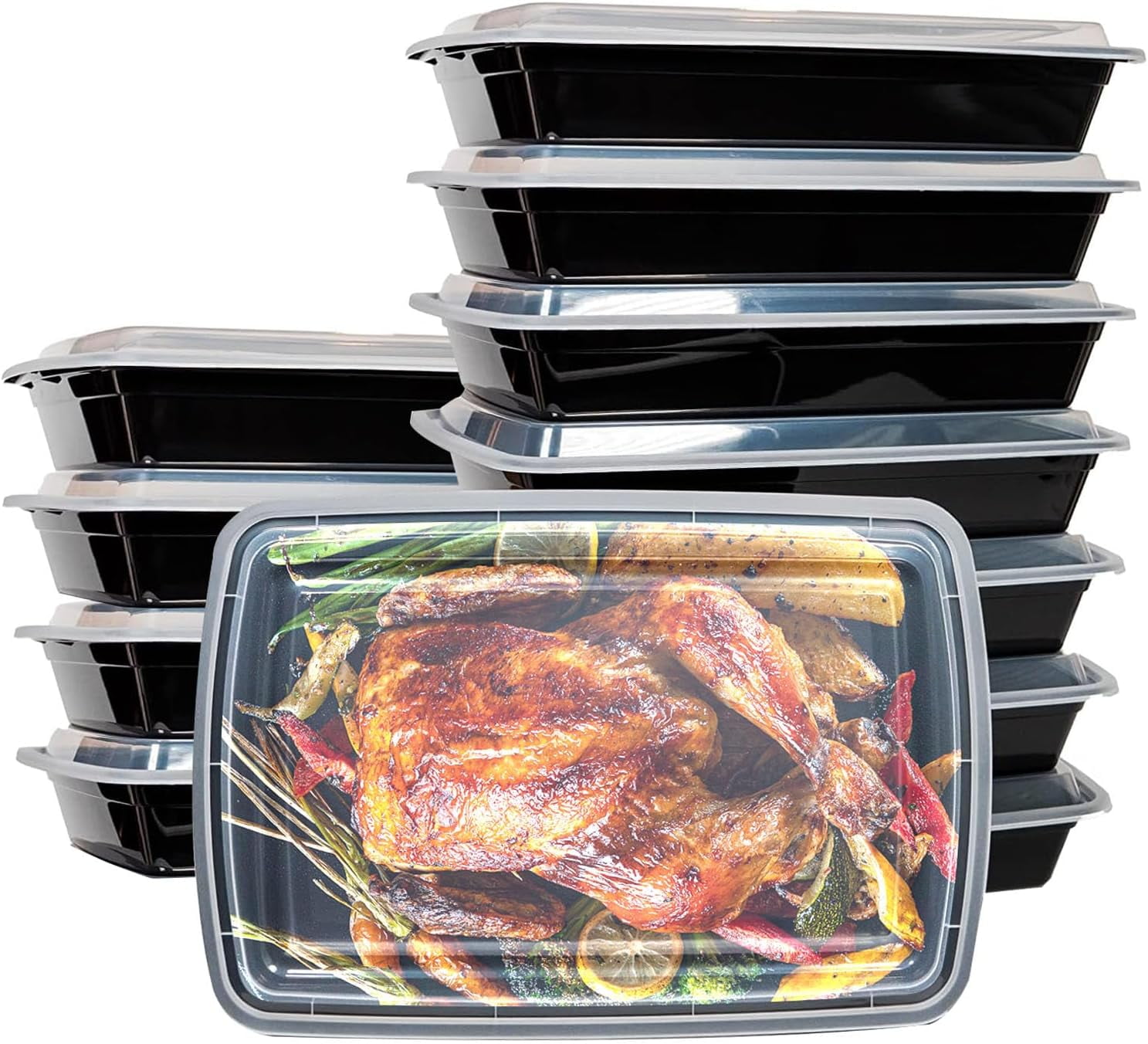 Meal Prep Containers, 150 Pack 58oz Disposable Take Out Food Storage ...