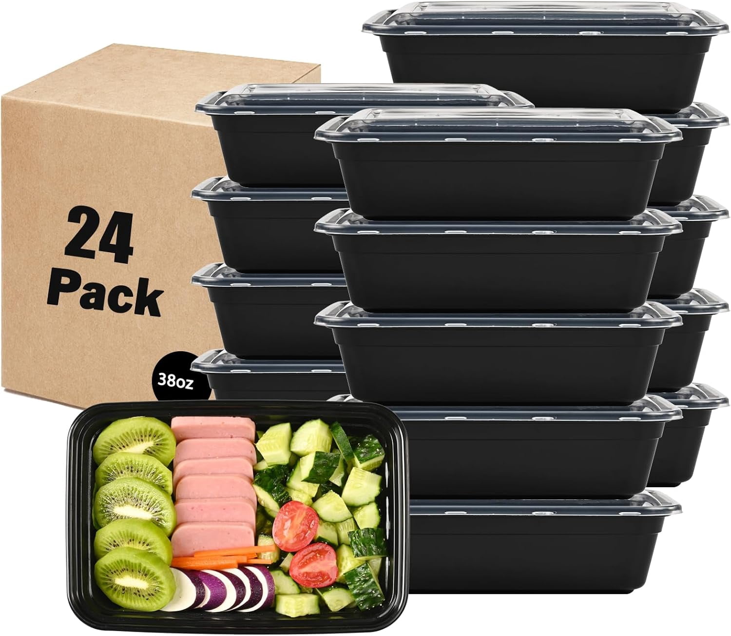 Meal Prep Containers 16 pack 1 Compartment with Lids, Food Storage ...