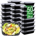 Meal Prep Containers, 50 Pack 24oz Disposable Food Storage Containers ...