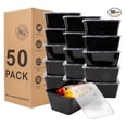 Meal Prep Containers 50 Pack - 34oz Food Containers with Lids, Reusable ...