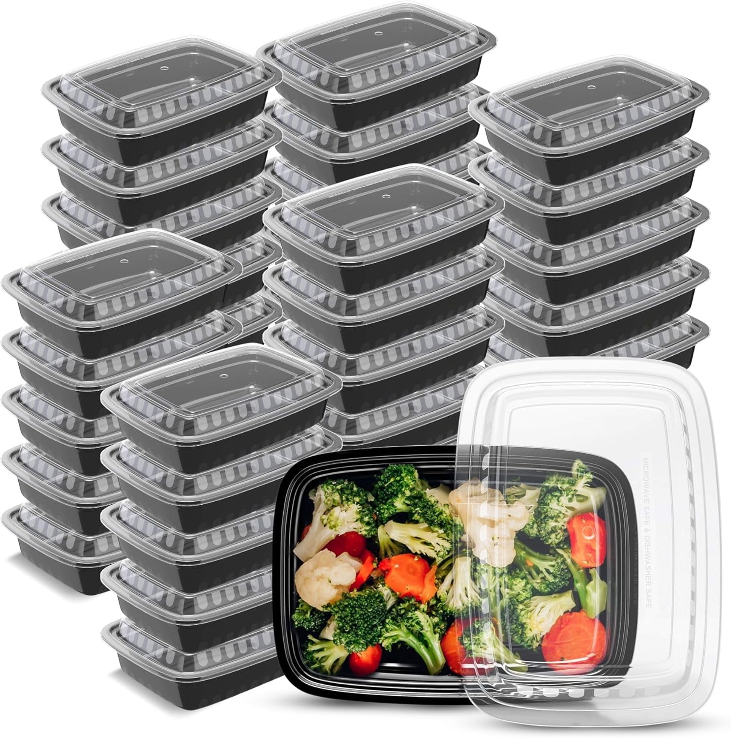 Meal Prep Containers with Lids. Plastic Food Storage Containers by RSR ...