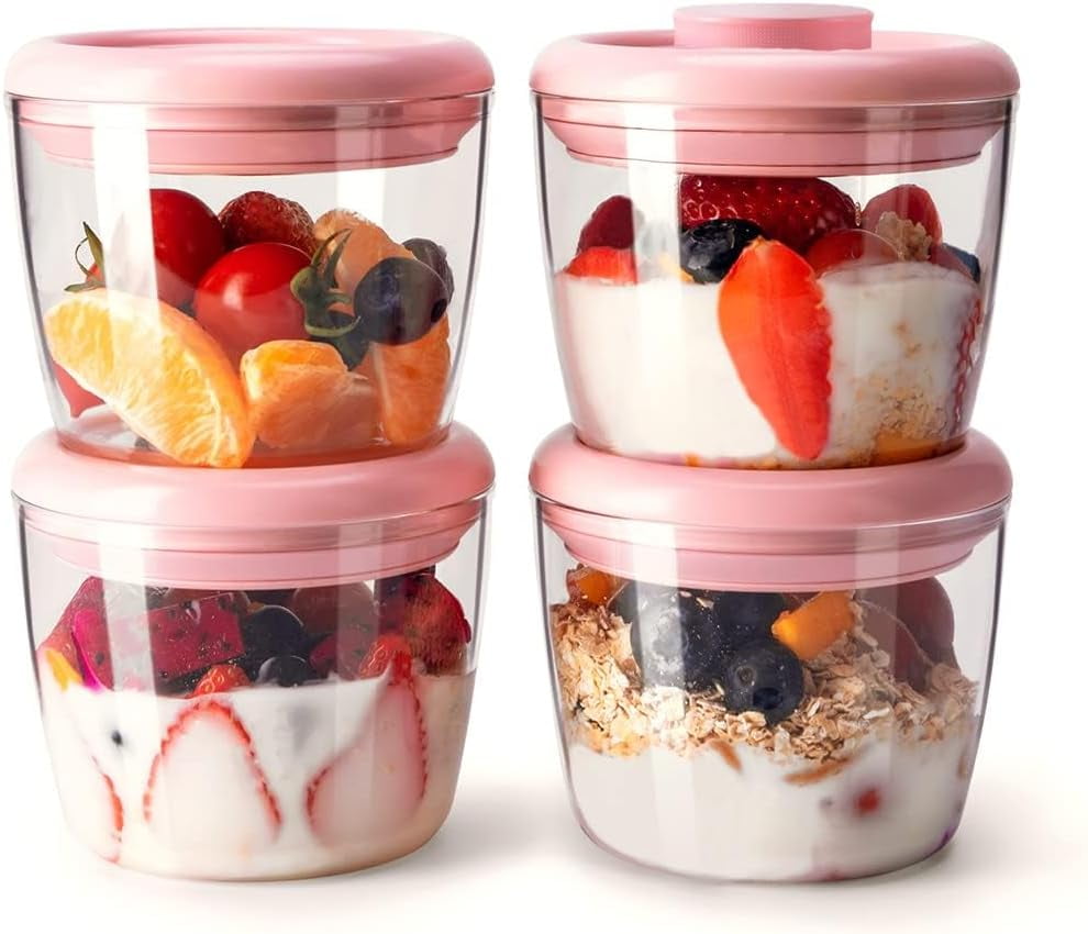 Meal Prep Containers Reusable Glass Overnight Oats Containers With Lids ...