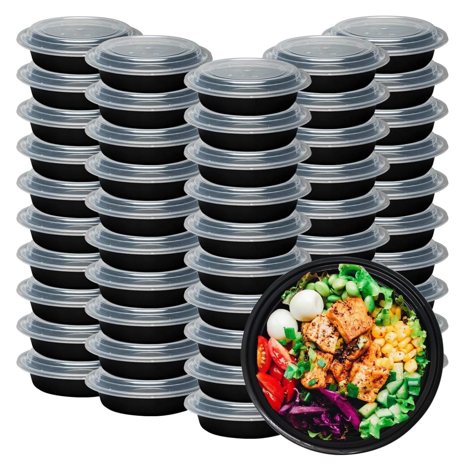 Meal Prep Containers with Airtight Lids, BPA , Reusable Plastic Food ...
